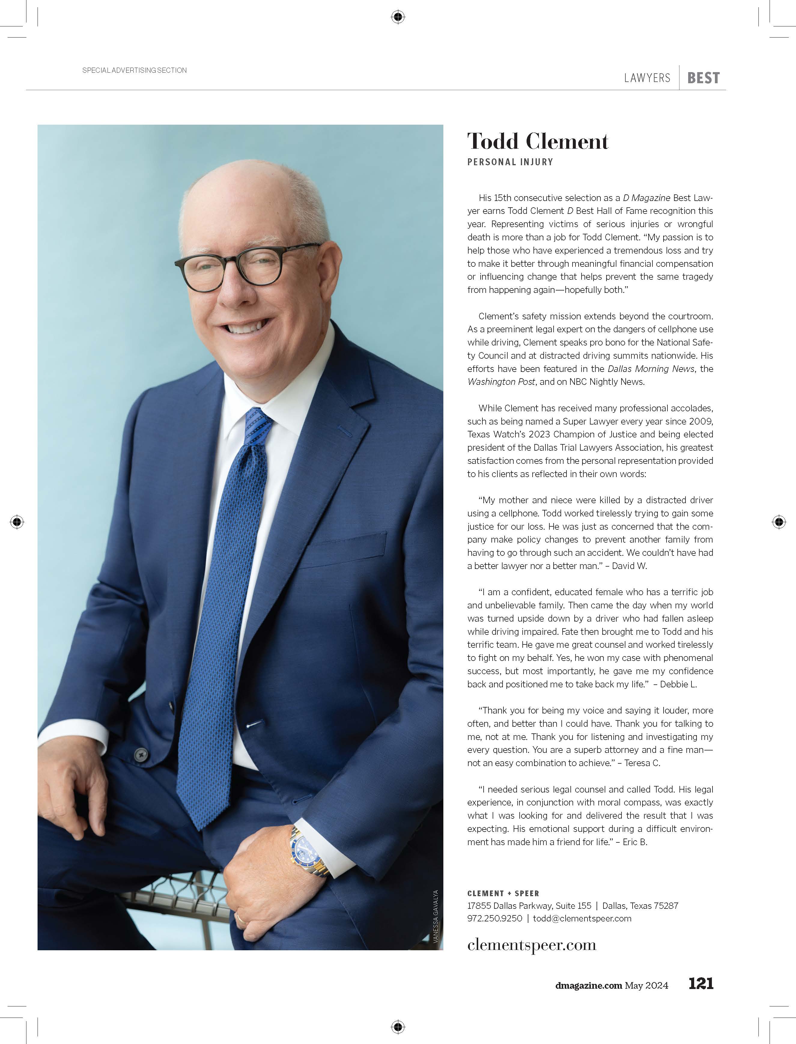 Todd Clement - Lawyer - Dallas | D Magazine Directories