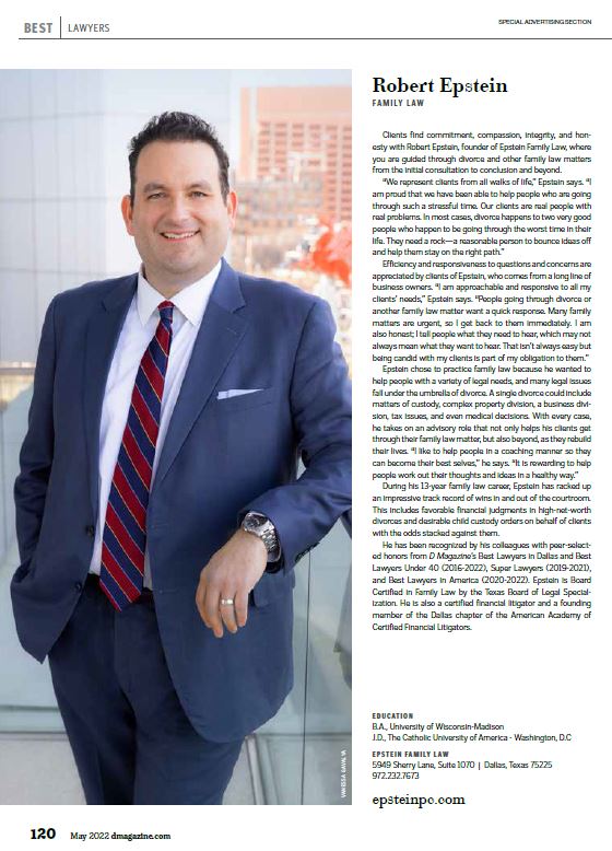 Robert Epstein - Family Law - Dallas | D Magazine Directories