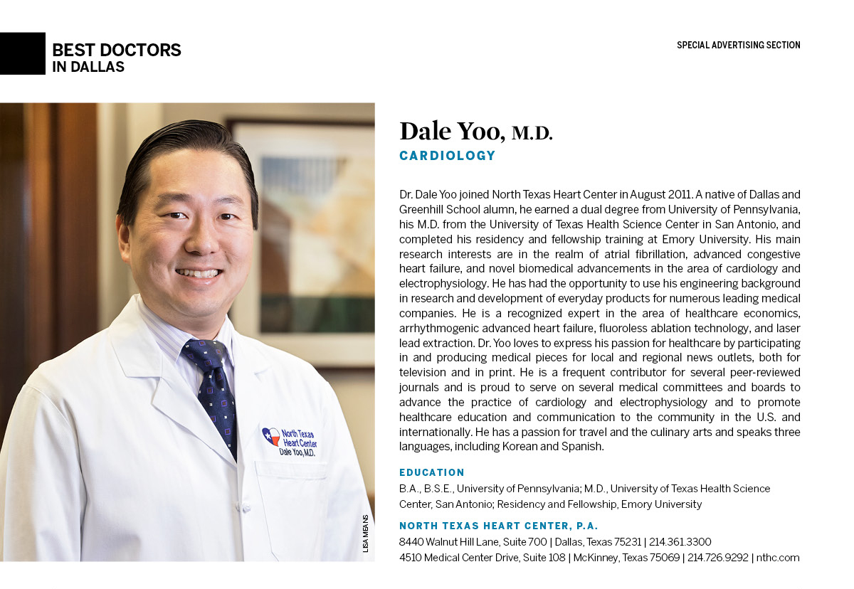 Dale Yoo, M.D. - Cardiac Electrophysiology - Frisco | D Magazine ...